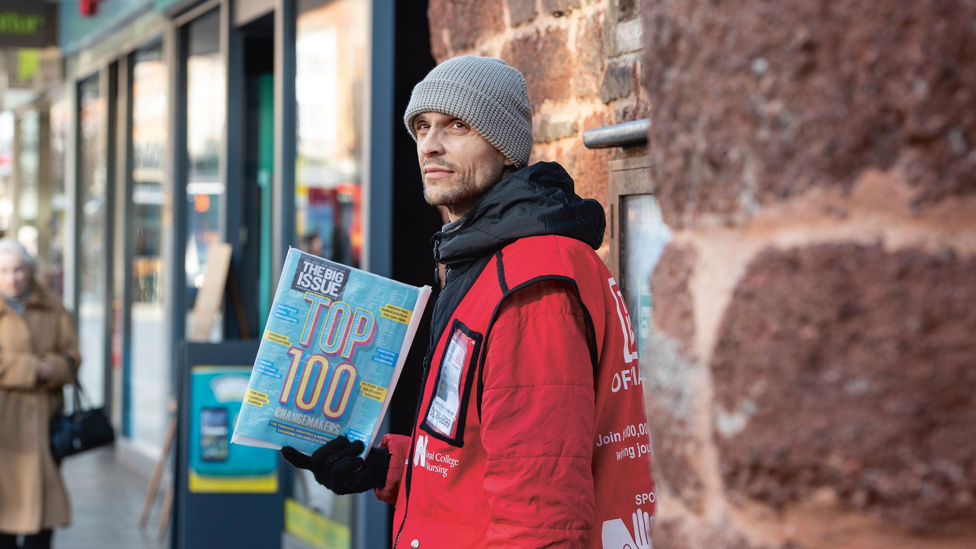 Mark Rye, outside House of Fraser, Exeter