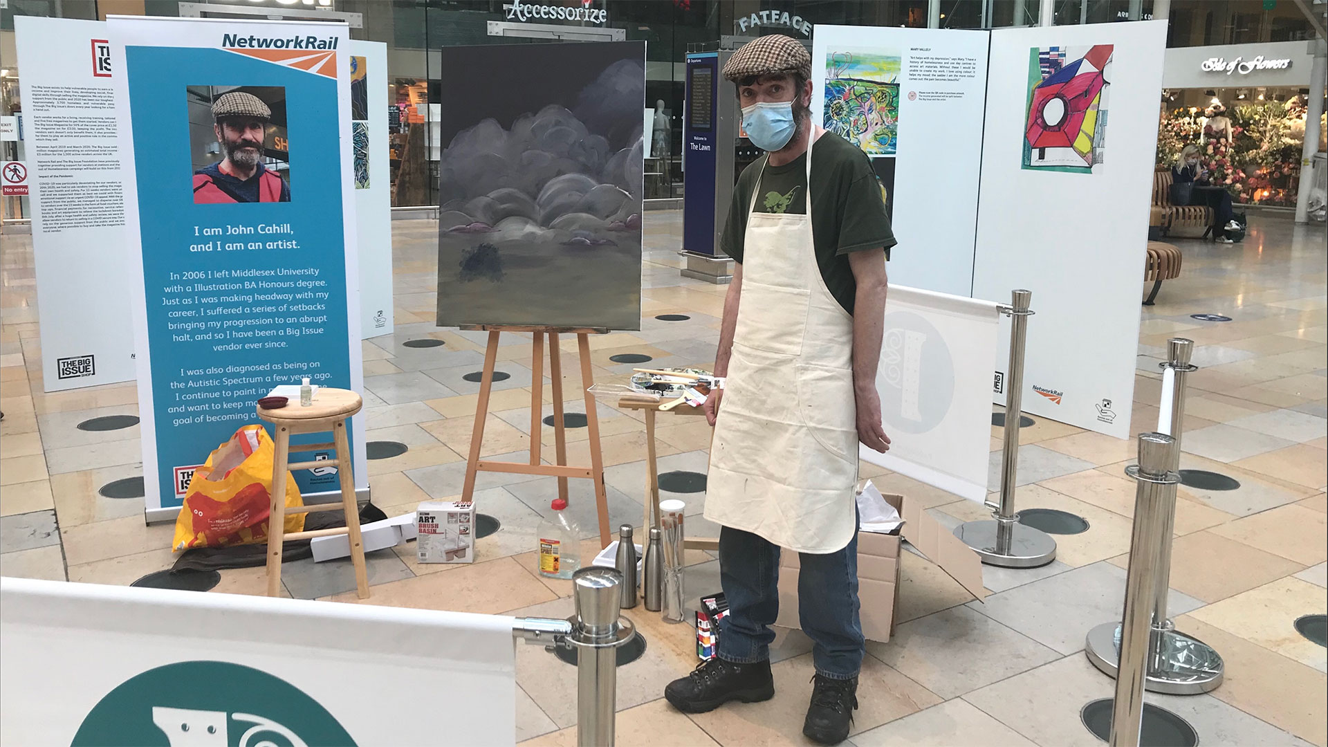 Check out arty vendor John Cahill's masterpiece in Paddington Station ...