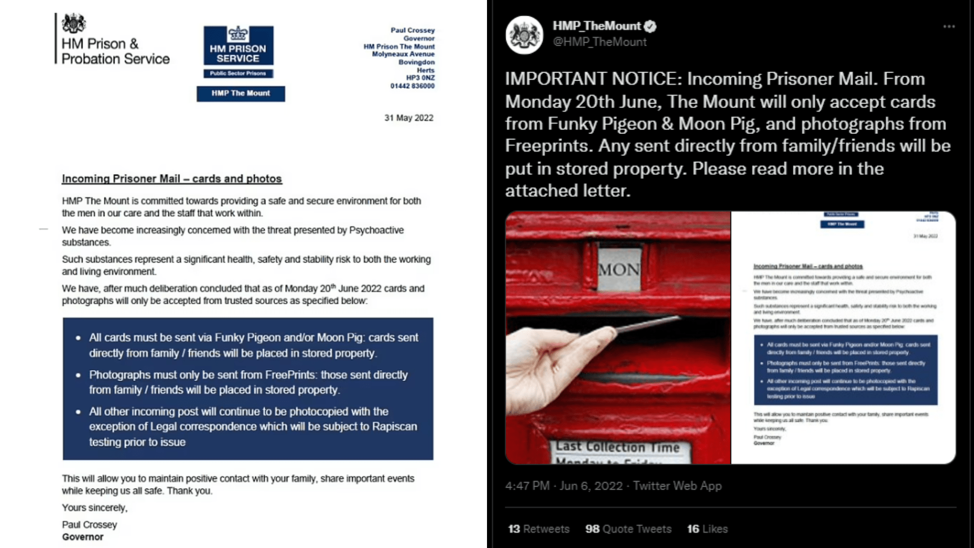 Prison U-turns on handwritten cards ban after public outcry - Big Issue