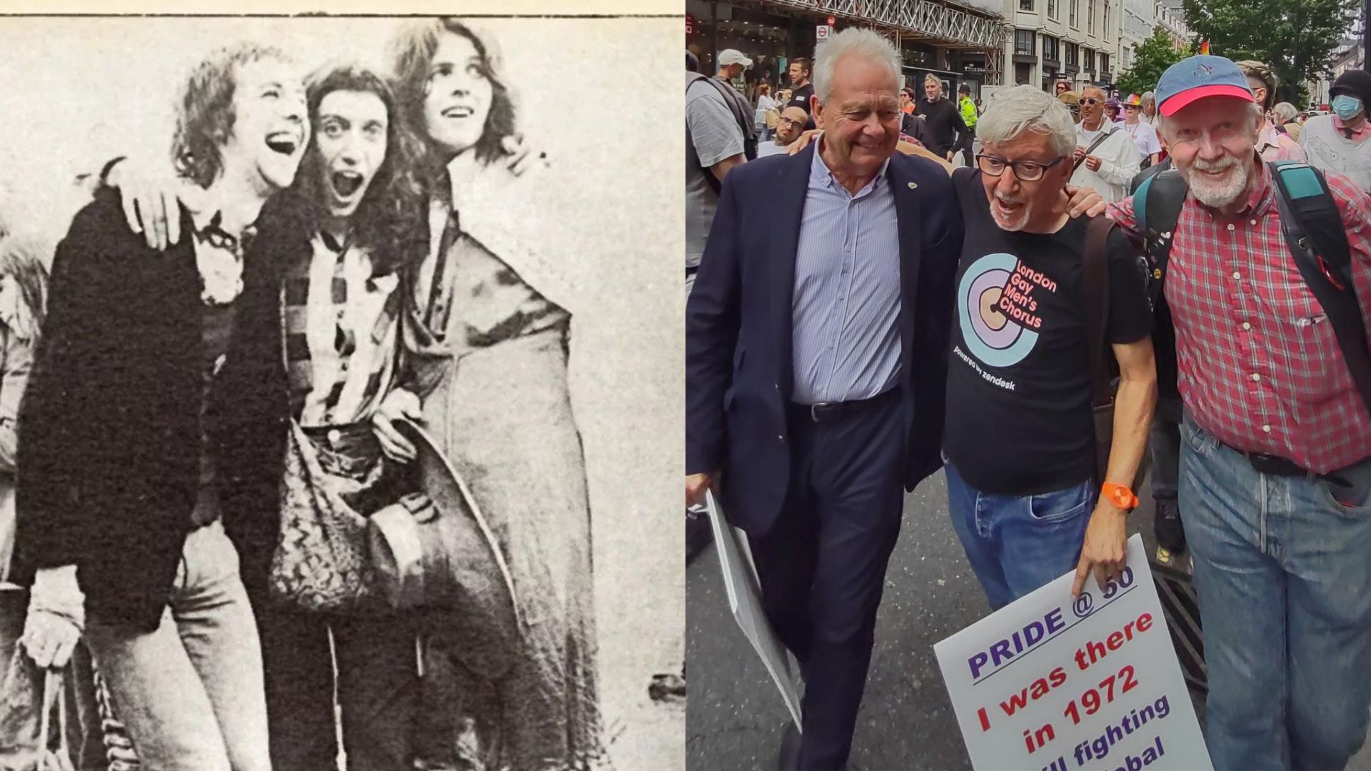 Pride 1972 veteran recreates photo from first march 50 years on - Big Issue