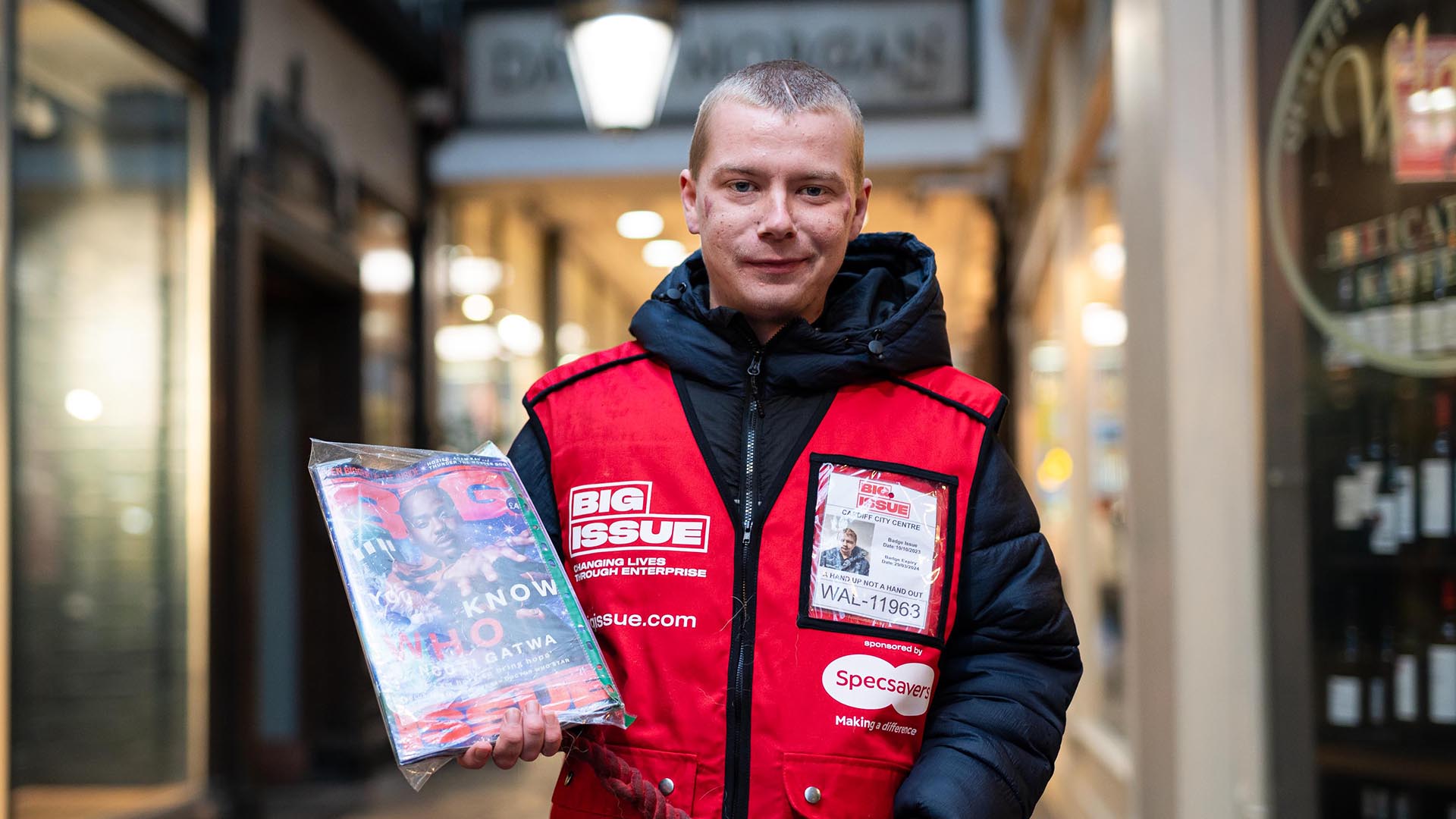 Louis Hague, Royal Arcade, Cardiff - Big Issue